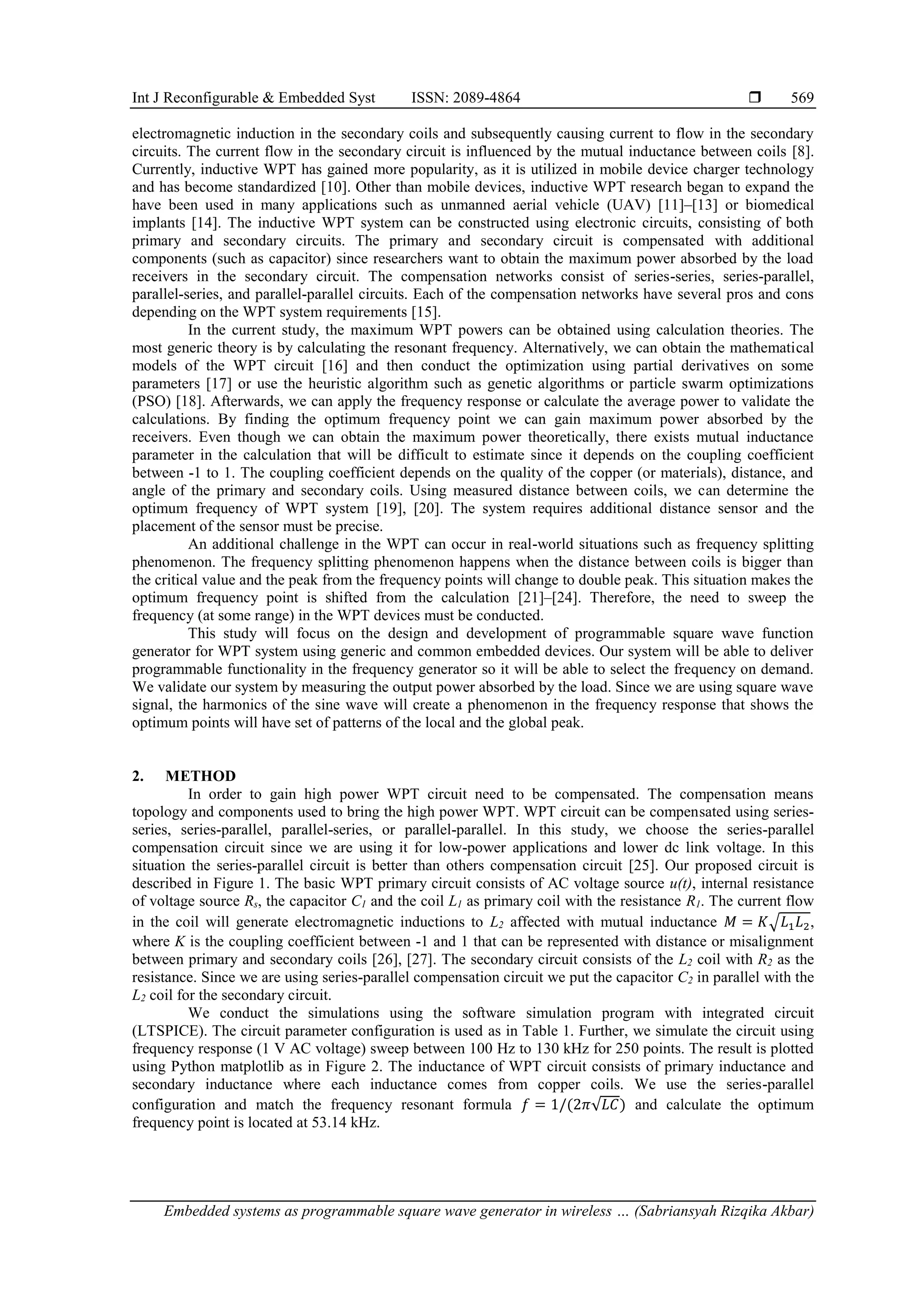 Embedded systems as programmable square wave generator in wireless power transfer | PDF ...