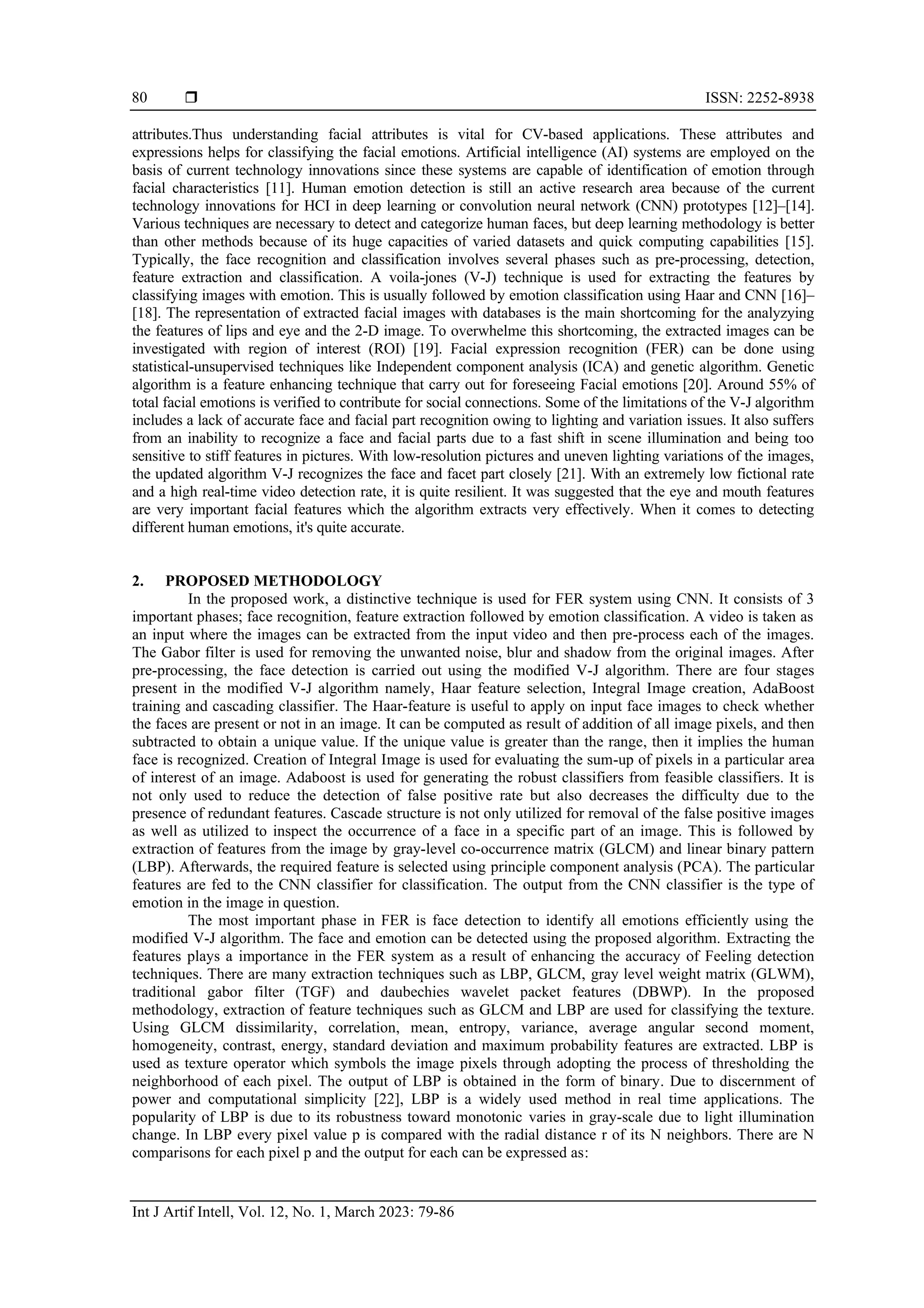 Human Emotion Detection And Classification Using Modified Viola Jones