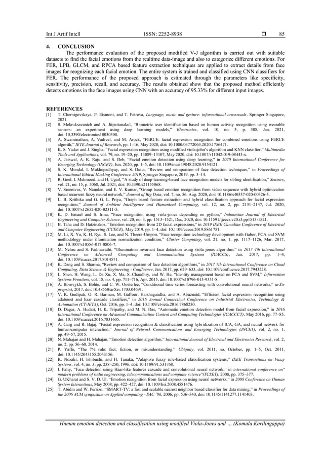 Human emotion detection and classification using modified Viola-Jones and convolution neural ...