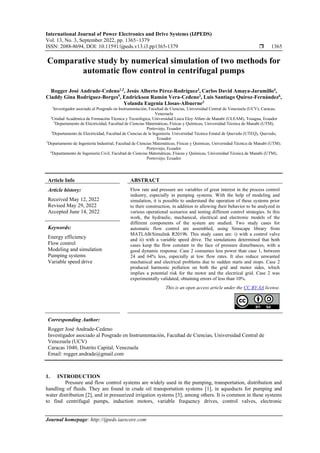 Comparative study by numerical simulation of two methods for automatic ...
