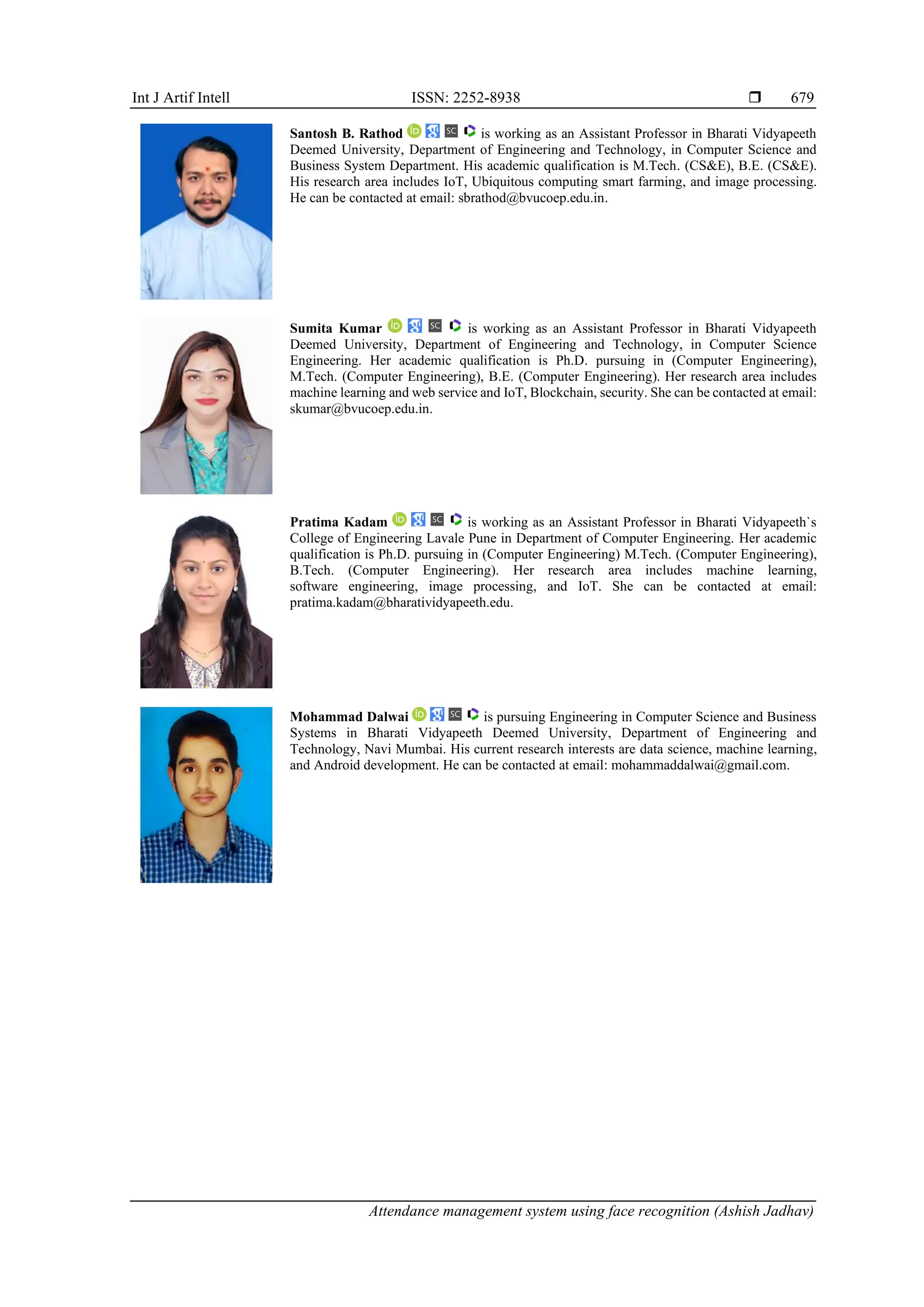 Attendance Management System Using Face Recognition Pdf