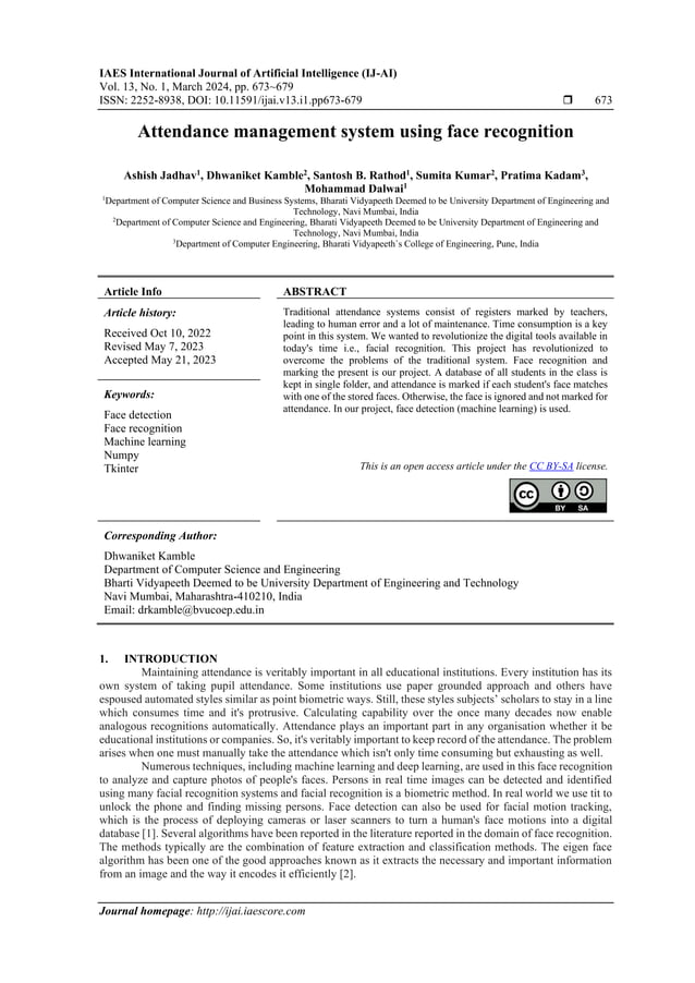 Attendance management system using face recognition | PDF
