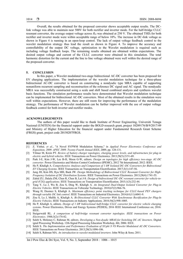 Modelling Of A Two Stage Bidirectional Ac Dc Converter Using Wavelet Modulation Pdf