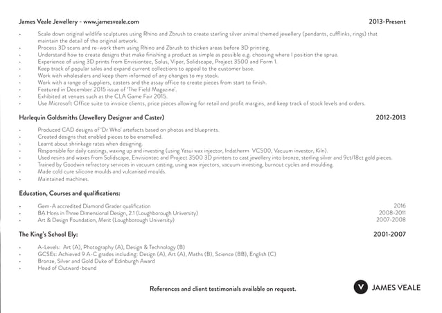 JamesVeale_Portfolio and CV_freelance | PPT