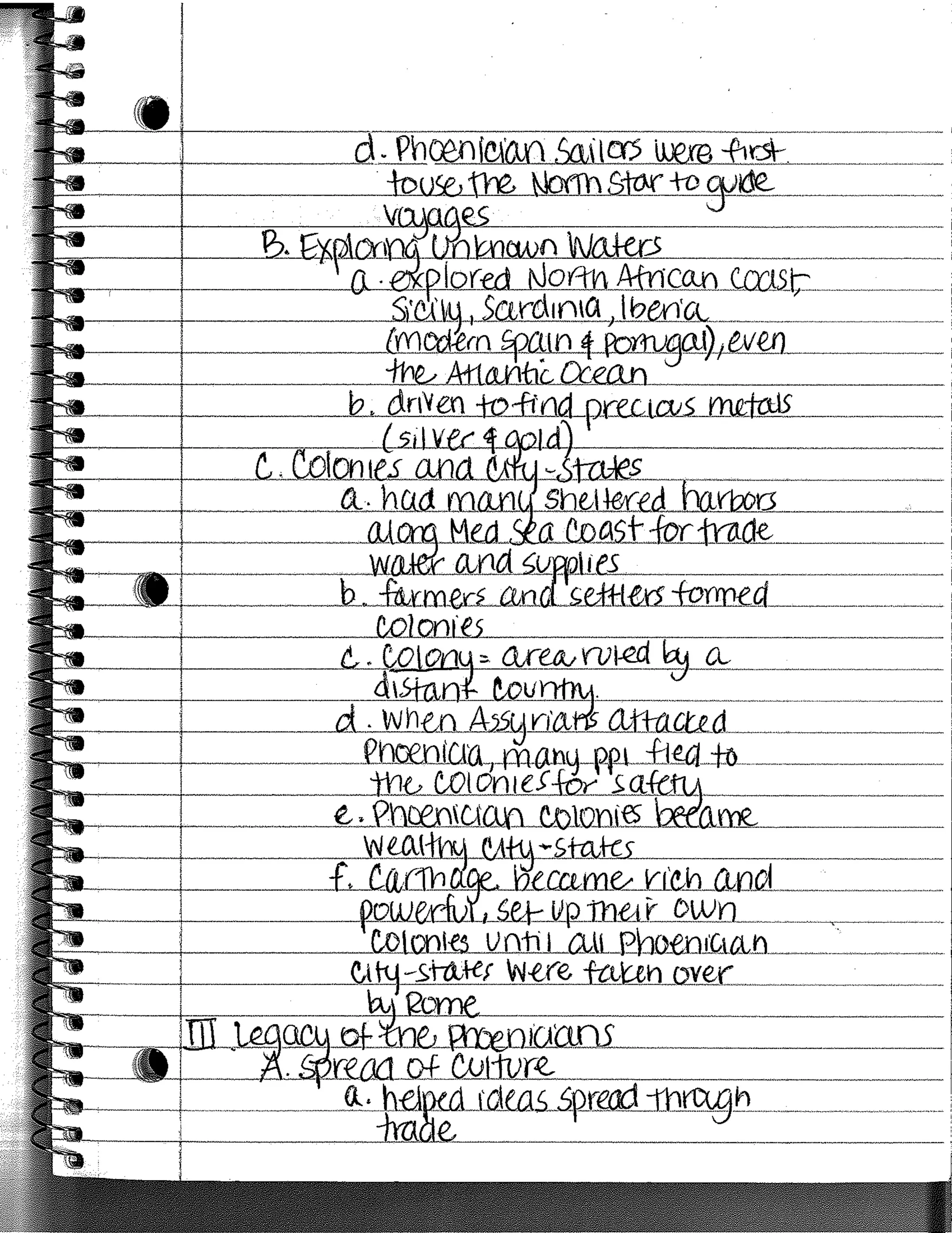 Chapter 3 Section 4 Notes "Phoenicians" | PDF
