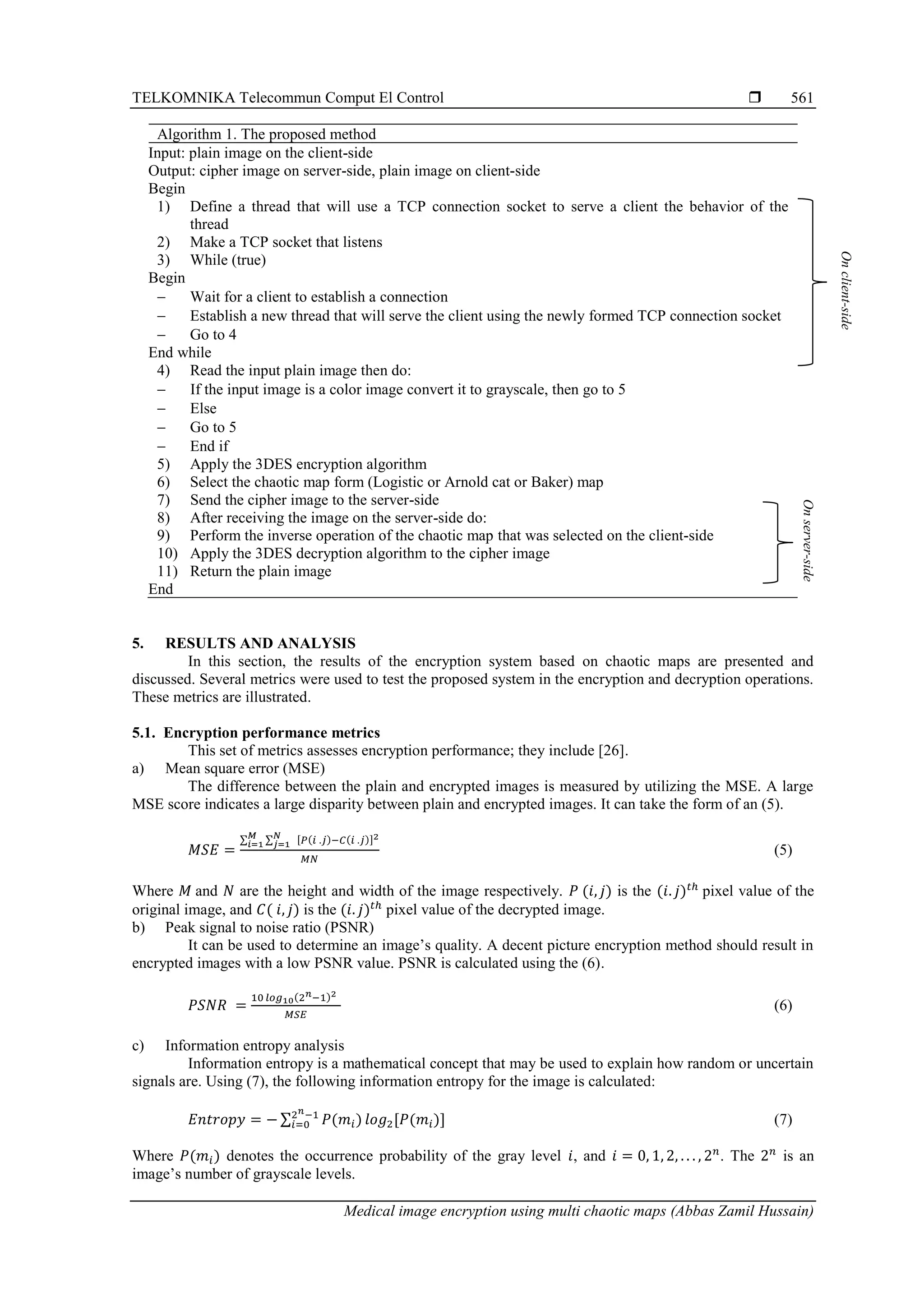 Medical image encryption using multi chaotic maps | PDF