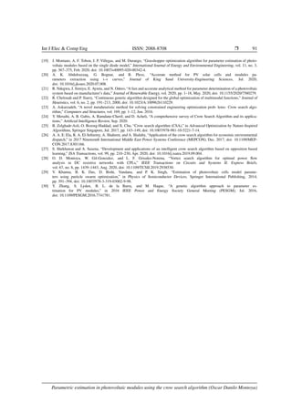 Parametric estimation in photovoltaic modules using the crow search algorithm | PDF