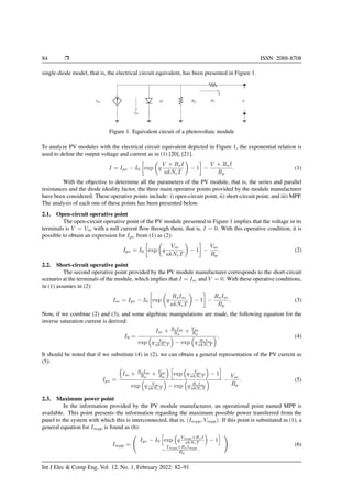 Parametric estimation in photovoltaic modules using the crow search algorithm | PDF