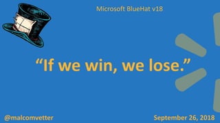 BlueHat v18 || "If we win, we lose" (using healthy competition to ...