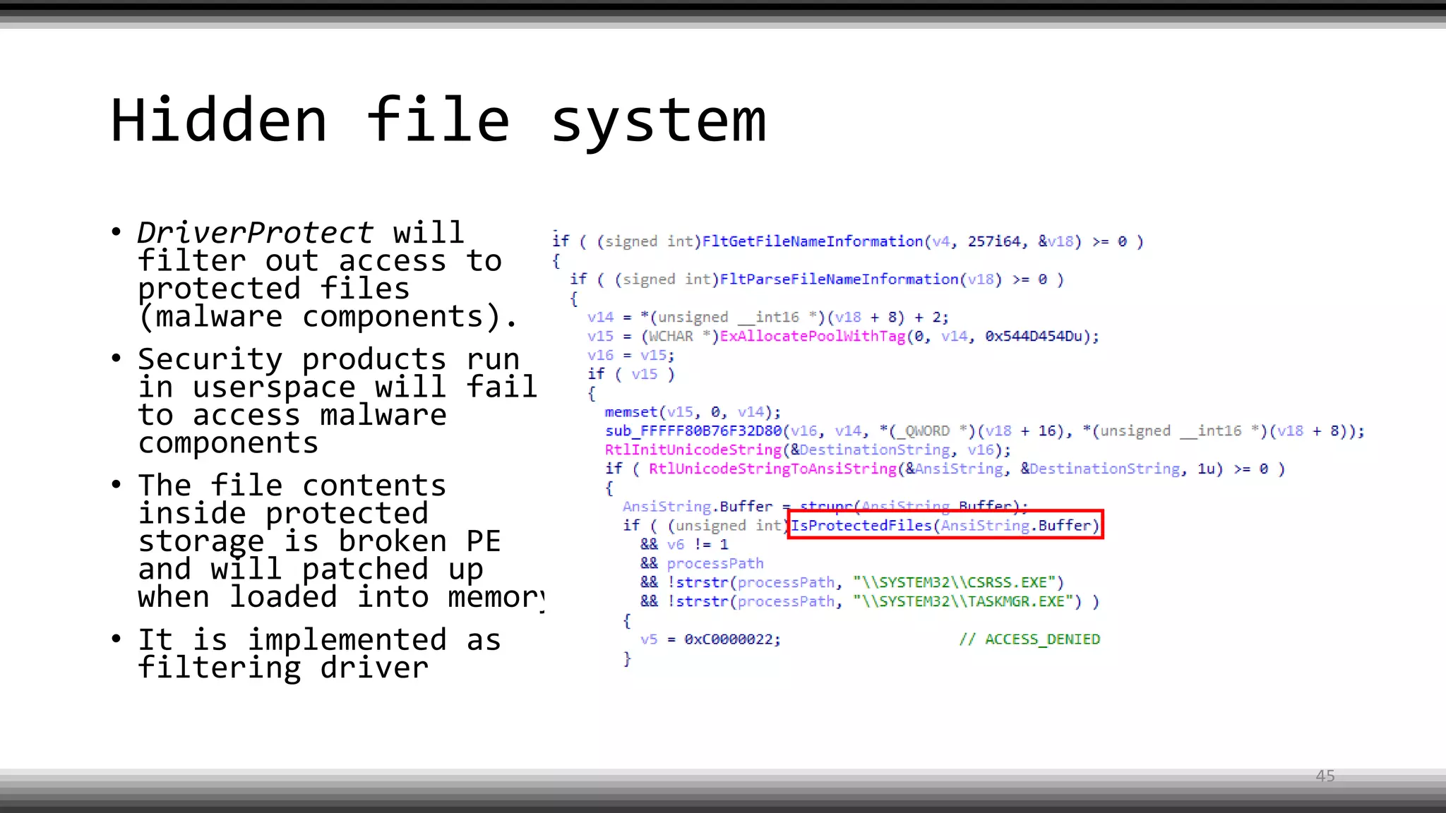 BlueHat v18 || Return of the kernel rootkit malware (on windows 10) | PPT