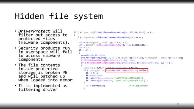 BlueHat v18 || Return of the kernel rootkit malware (on windows 10) | PPT