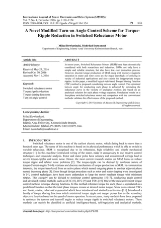 A Novel Modified Turn-on Angle Control Scheme for Torque- Ripple ...