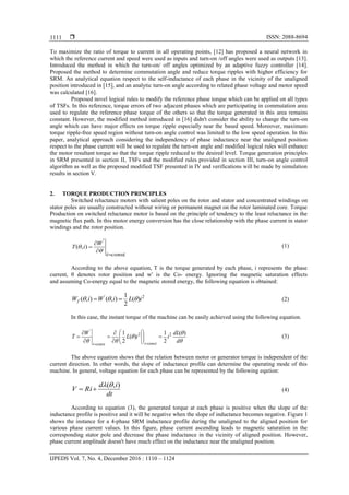 A Novel Modified Turn-on Angle Control Scheme for Torque- Ripple Reduction in Switched ...