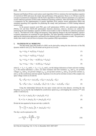 Optimization algorithms for steady state analysis of self excited induction generator | PDF
