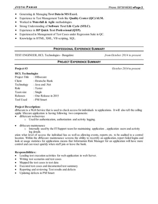 Jyothi_Pawar_ Automation Tester_Resume | PDF