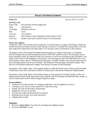Jyothi_Pawar_ Automation Tester_Resume | PDF