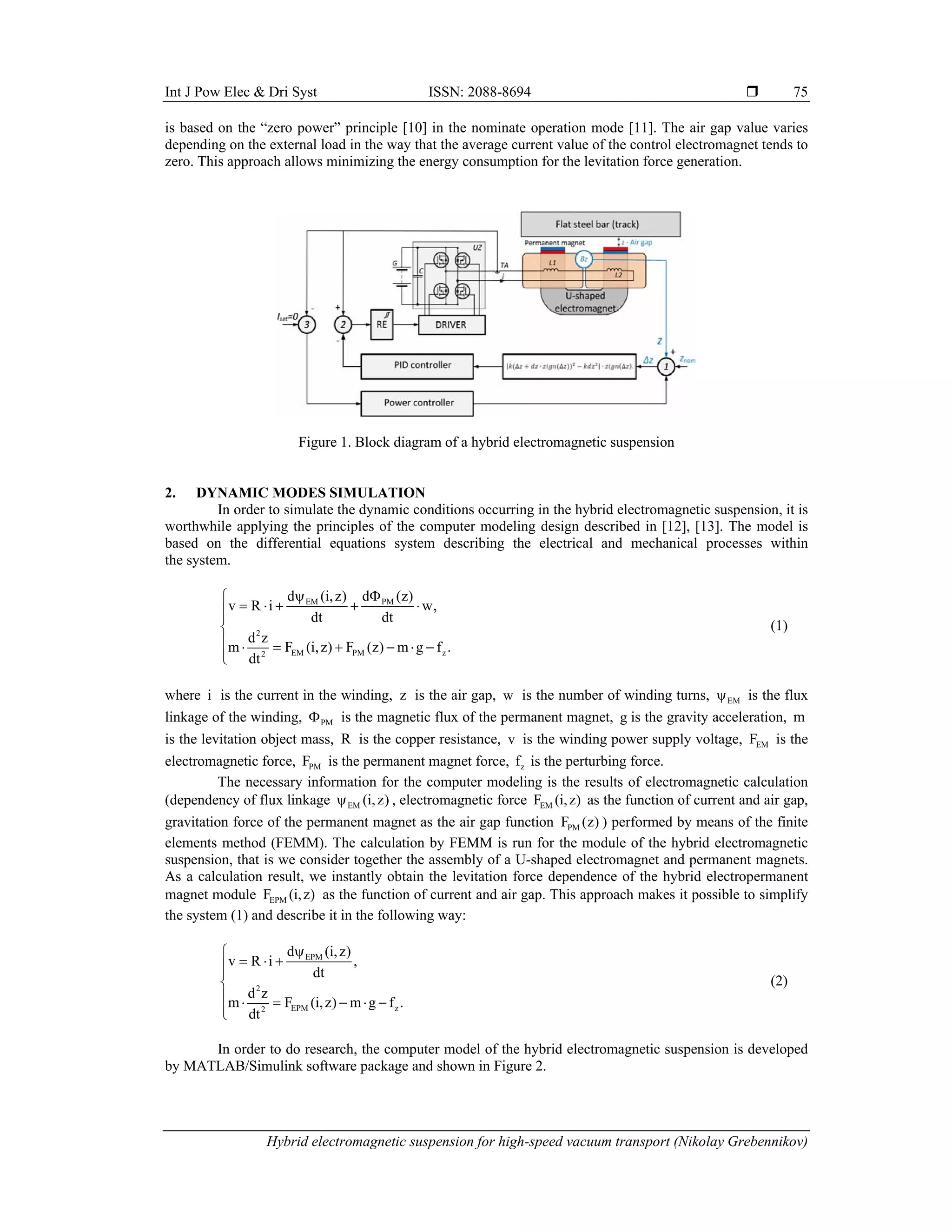 Hybrid electromagnetic suspension for high-speed vacuum transport | PDF ...
