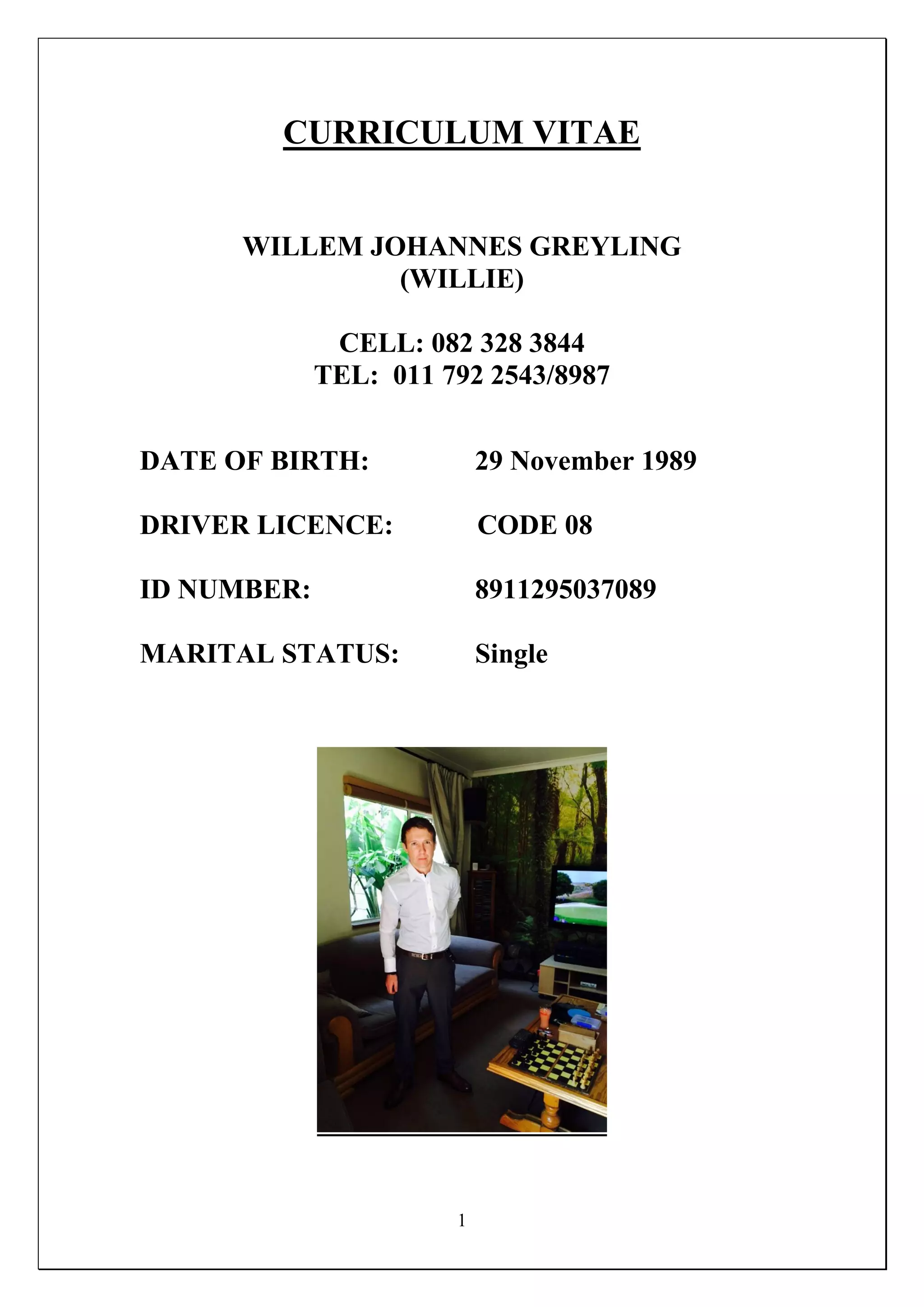 CV WILLIE GREYLING | PDF