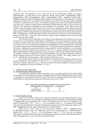 The Students’ Ability to Solve Realistic Mathematical Problems through ...