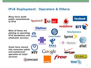Leslie Daigle - IPv6 Global Deployment – Momentum and Milestones | PPT