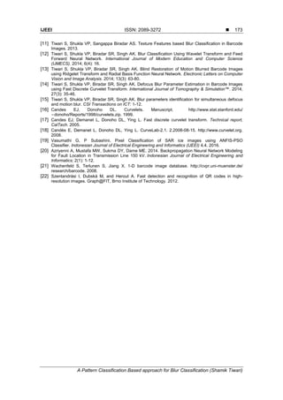 A Pattern Classification Based approach for Blur Classification | PDF