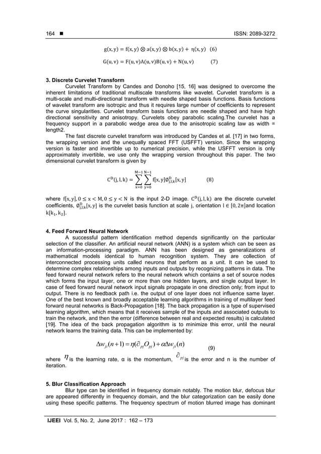 A Pattern Classification Based approach for Blur Classification | PDF