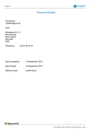 Tomáš Rus Coordinating Observer (Classic) | PDF