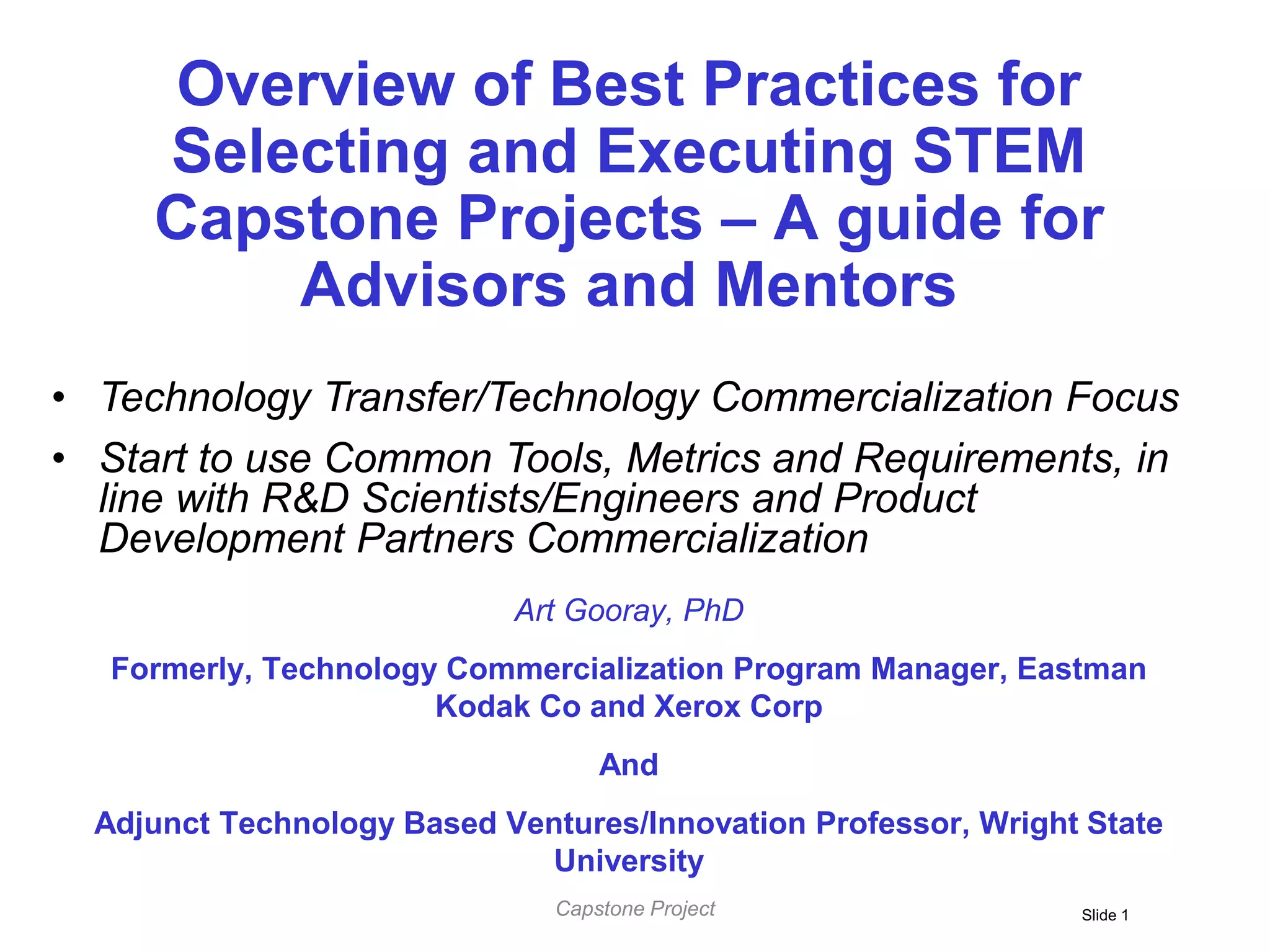 Best Practices for STEM Capstone_07_07_15 | PDF