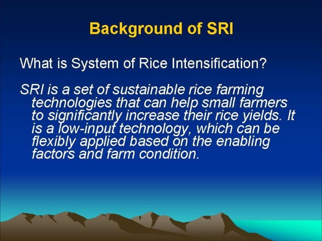 0932 System of Rice Intensification (SRI) Development, Implementation ...