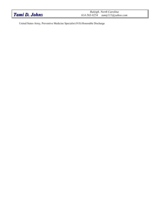 Tami Johns resume | DOC