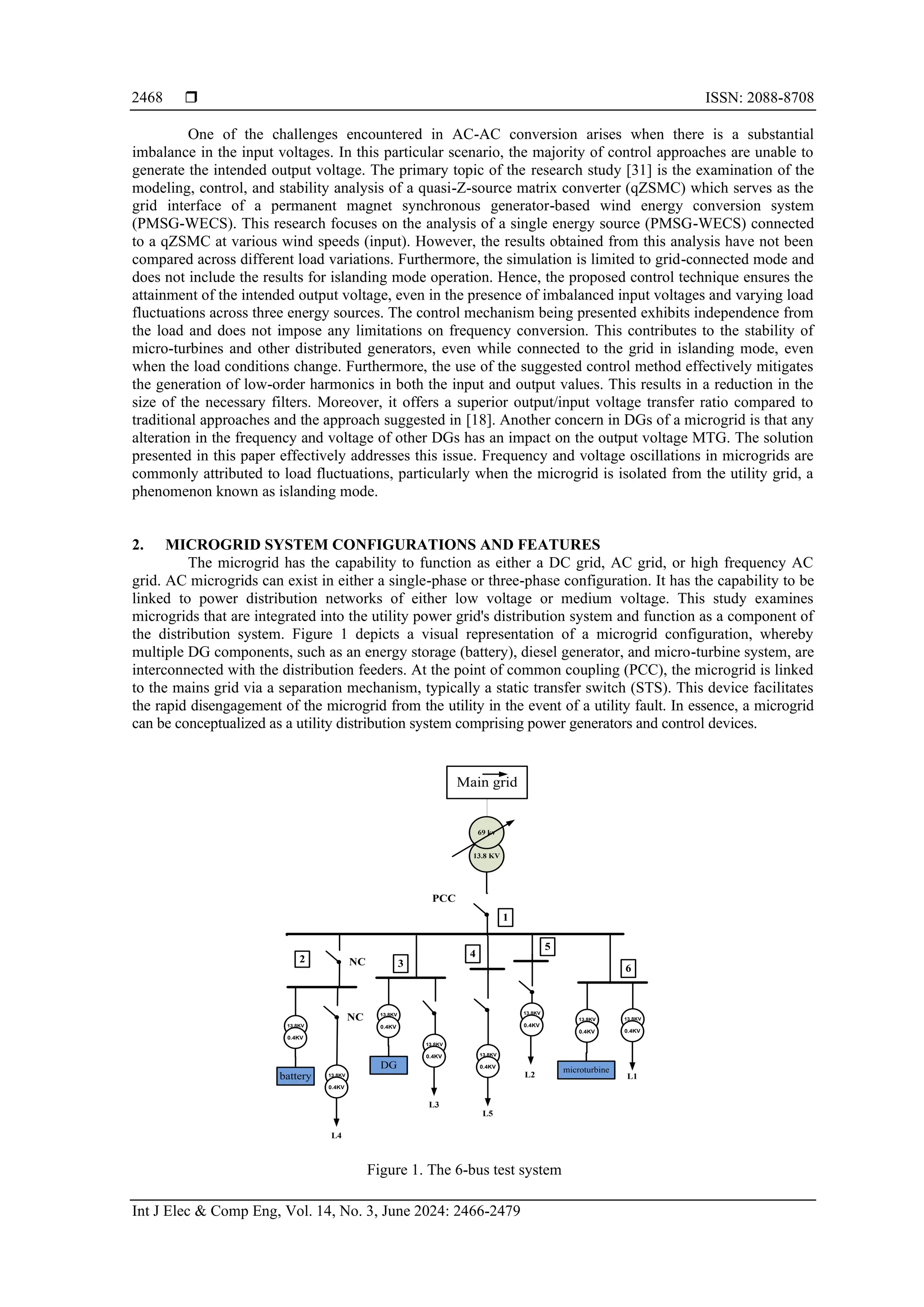Voltage and frequency control of microgrid in presence of micro-turbine interfaced to matrix ...