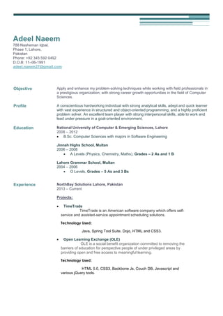Resume - Adeel Naeem | PDF