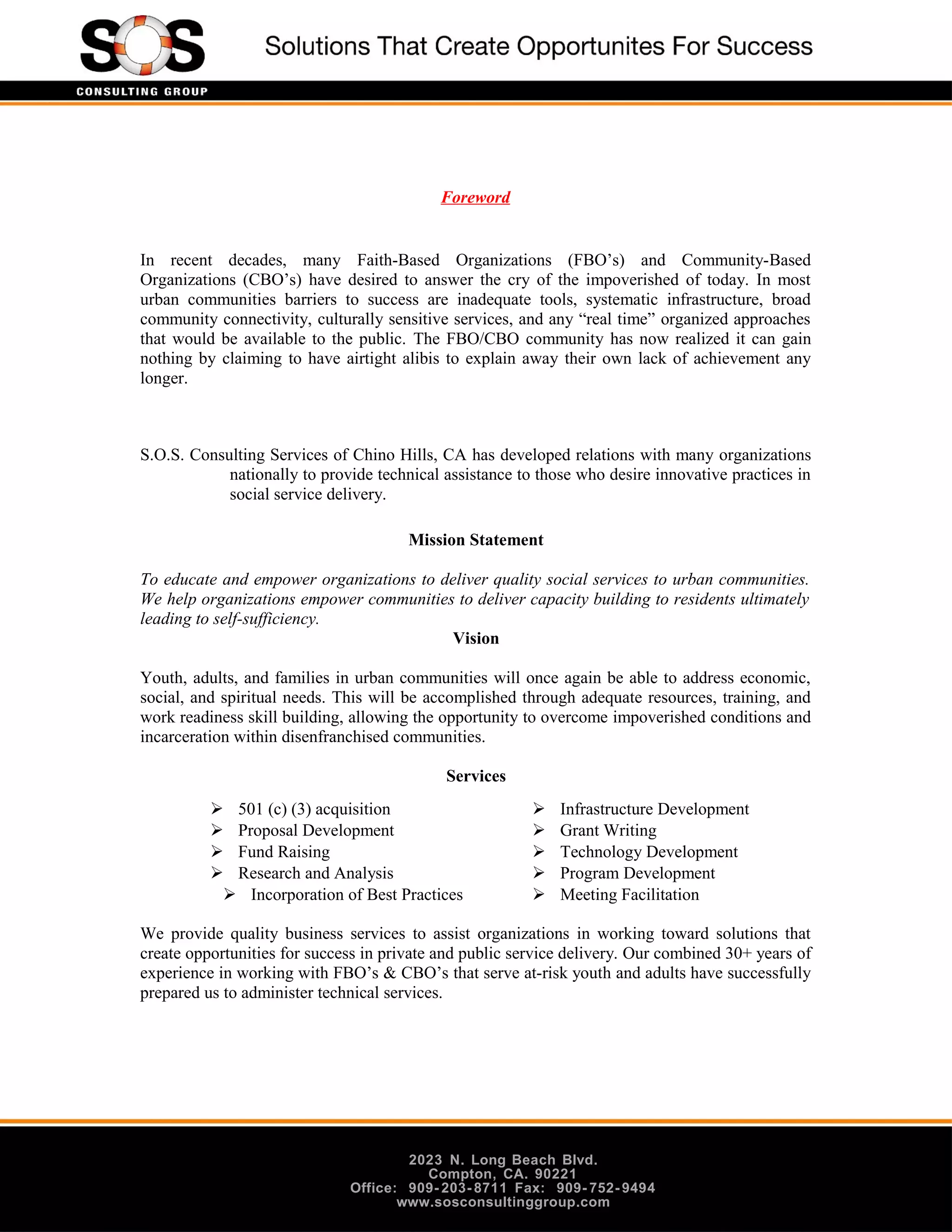 SOS Consulting Outline-1 | DOC