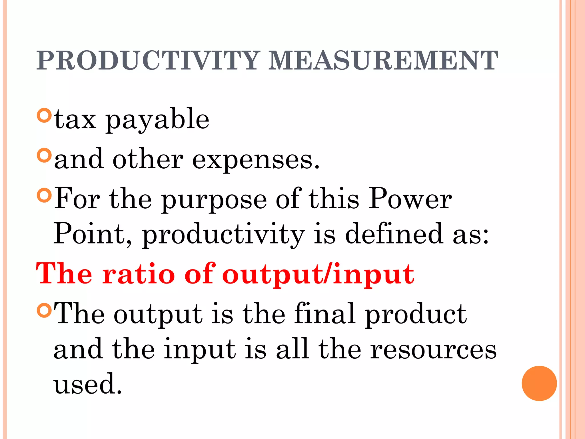 094 Productivity Measurement | PPT