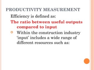 094 Productivity Measurement | PPT