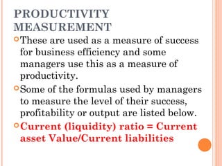094 Productivity Measurement | PPT