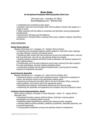 Brian Estes Resume 2014 | DOCX