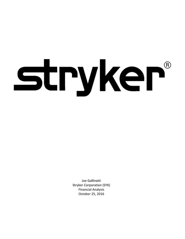 Stryker Financial Analysis | PDF