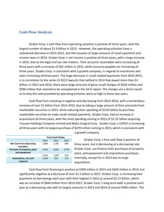 Stryker Financial Analysis | PDF