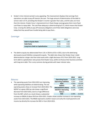 Stryker Financial Analysis | PDF