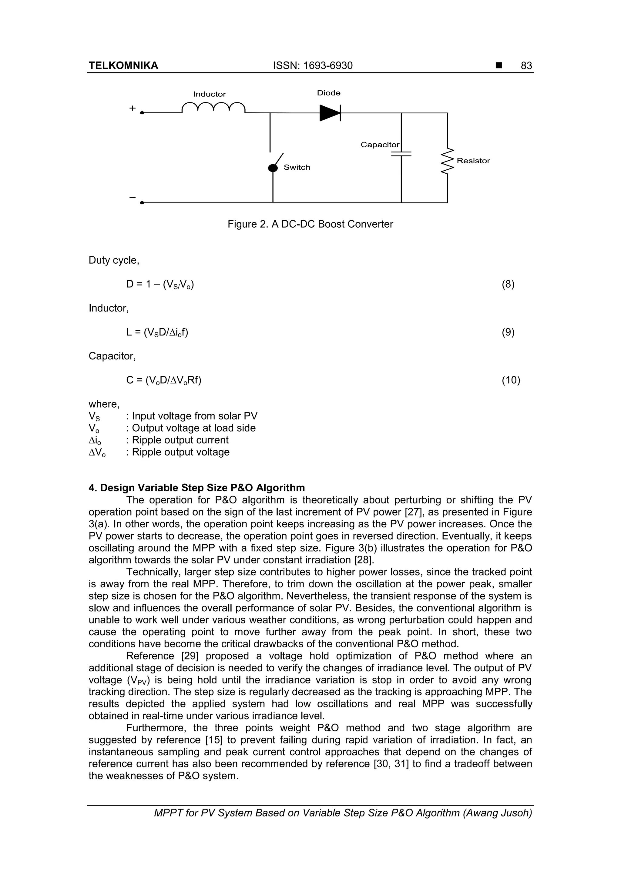 Mppt For Pv System Based On Variable Step Size Pando Algorithm Pdf