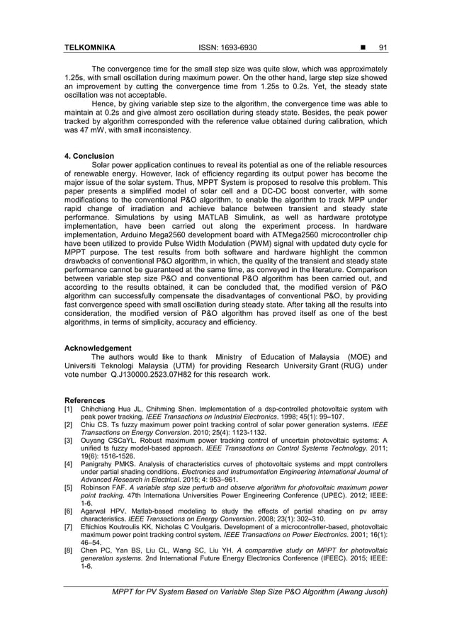 Mppt For Pv System Based On Variable Step Size Pando Algorithm Pdf