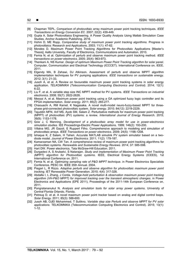 Mppt For Pv System Based On Variable Step Size Pando Algorithm Pdf 