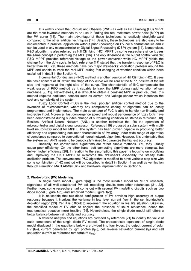 MPPT for PV System Based on Variable Step Size P&O Algorithm | PDF
