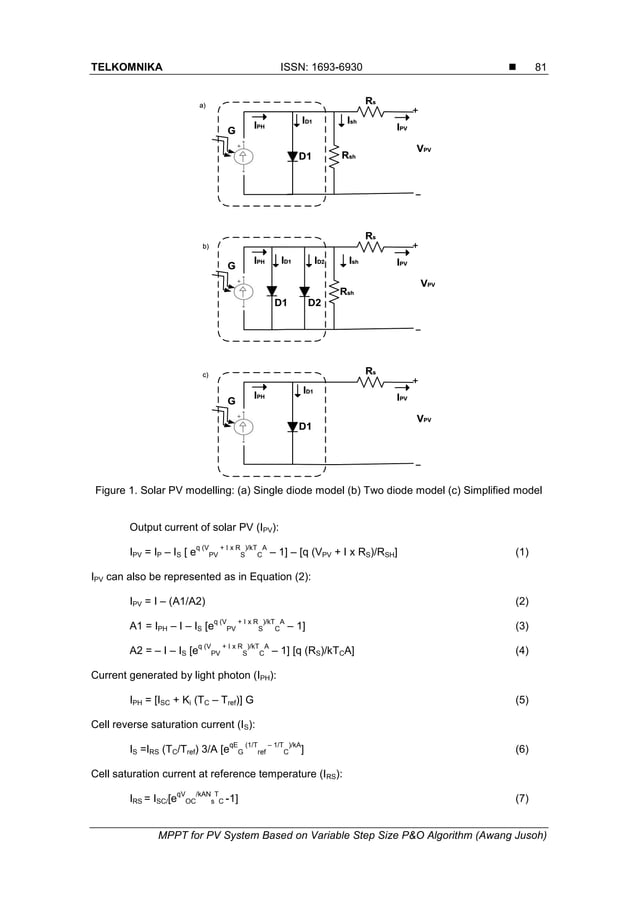 MPPT for PV System Based on Variable Step Size P&O Algorithm | PDF