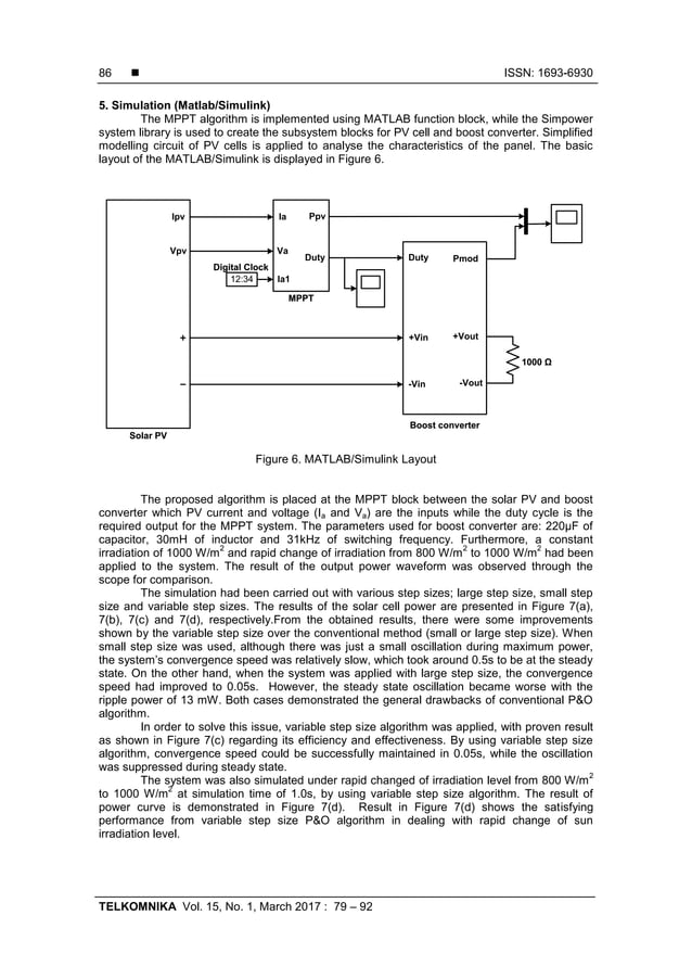 MPPT for PV System Based on Variable Step Size P&O Algorithm | PDF