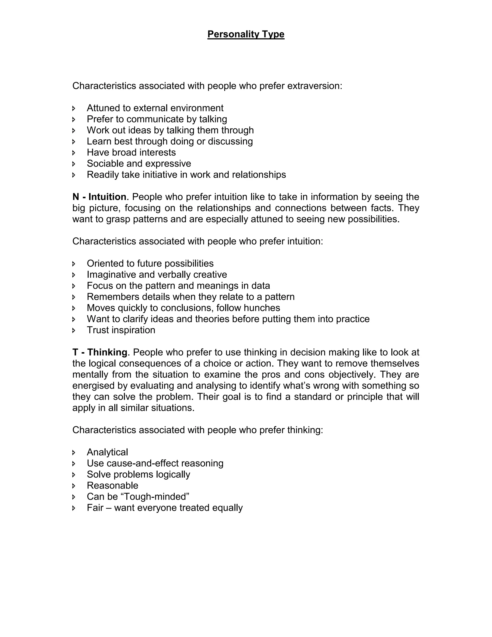 Personal characteristics 01 | PDF