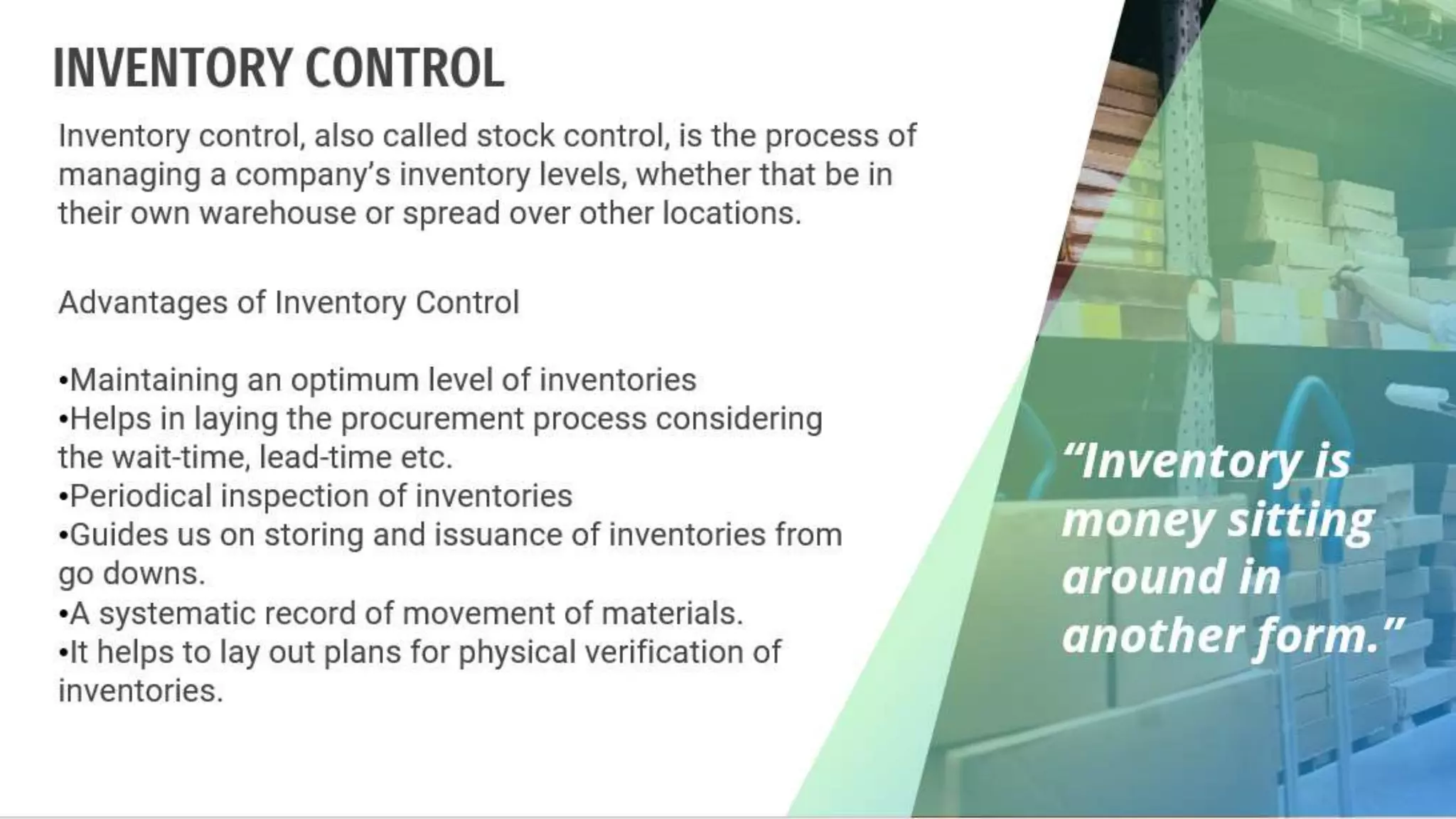 Inventory Control Techniques | PPTX