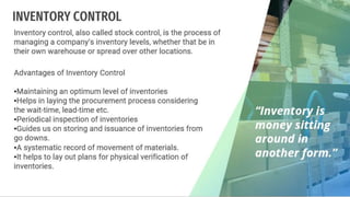 Inventory Control Techniques | PPTX