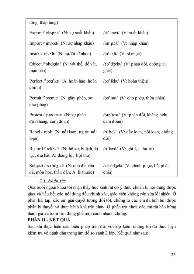 Đề tài: Phương pháp giúp học sinh sử dụng đúng trọng âm của từ Tiếng Anh | PDF
